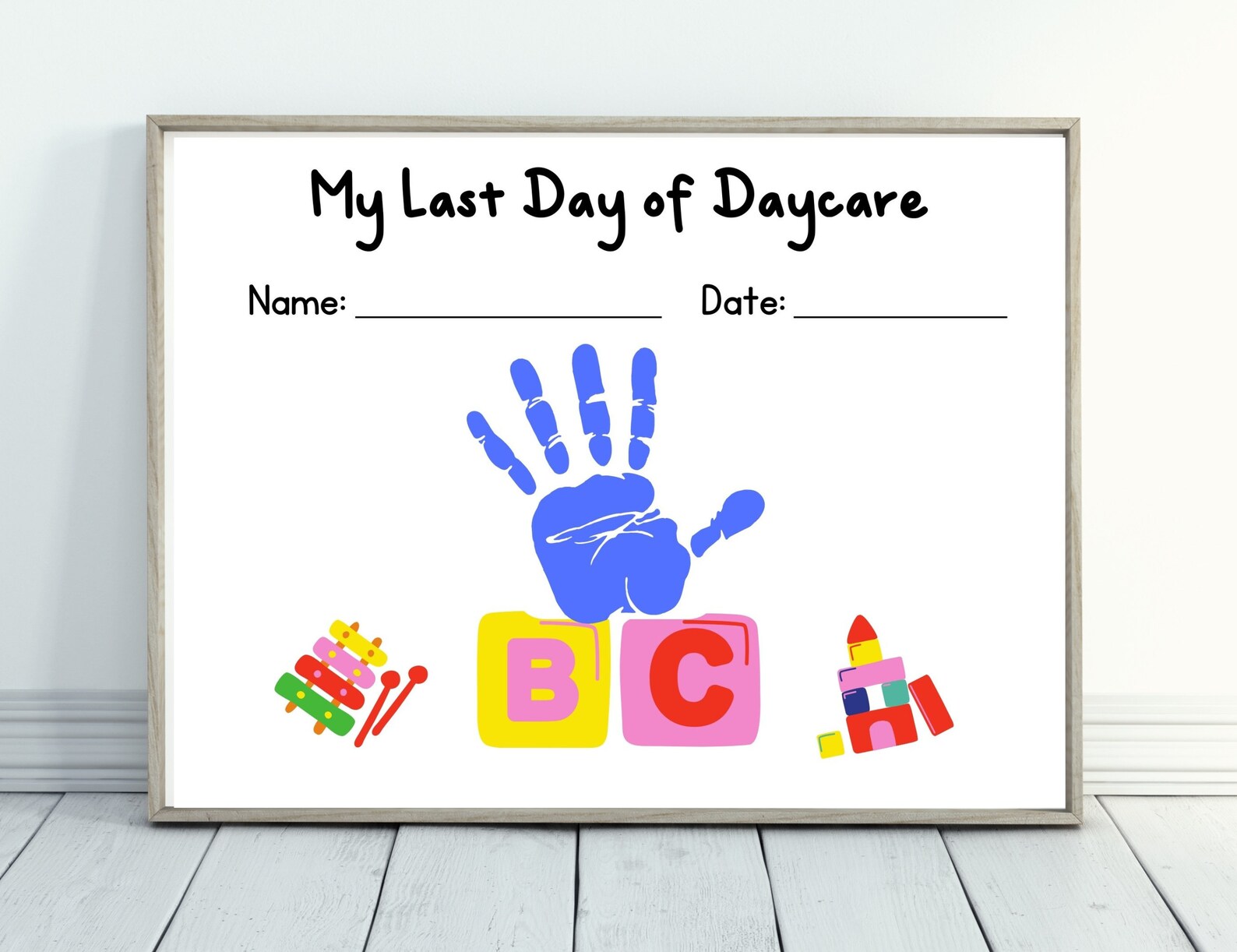 My Last Day of Daycare Handprint Art Printable, Last Day of Daycare ...