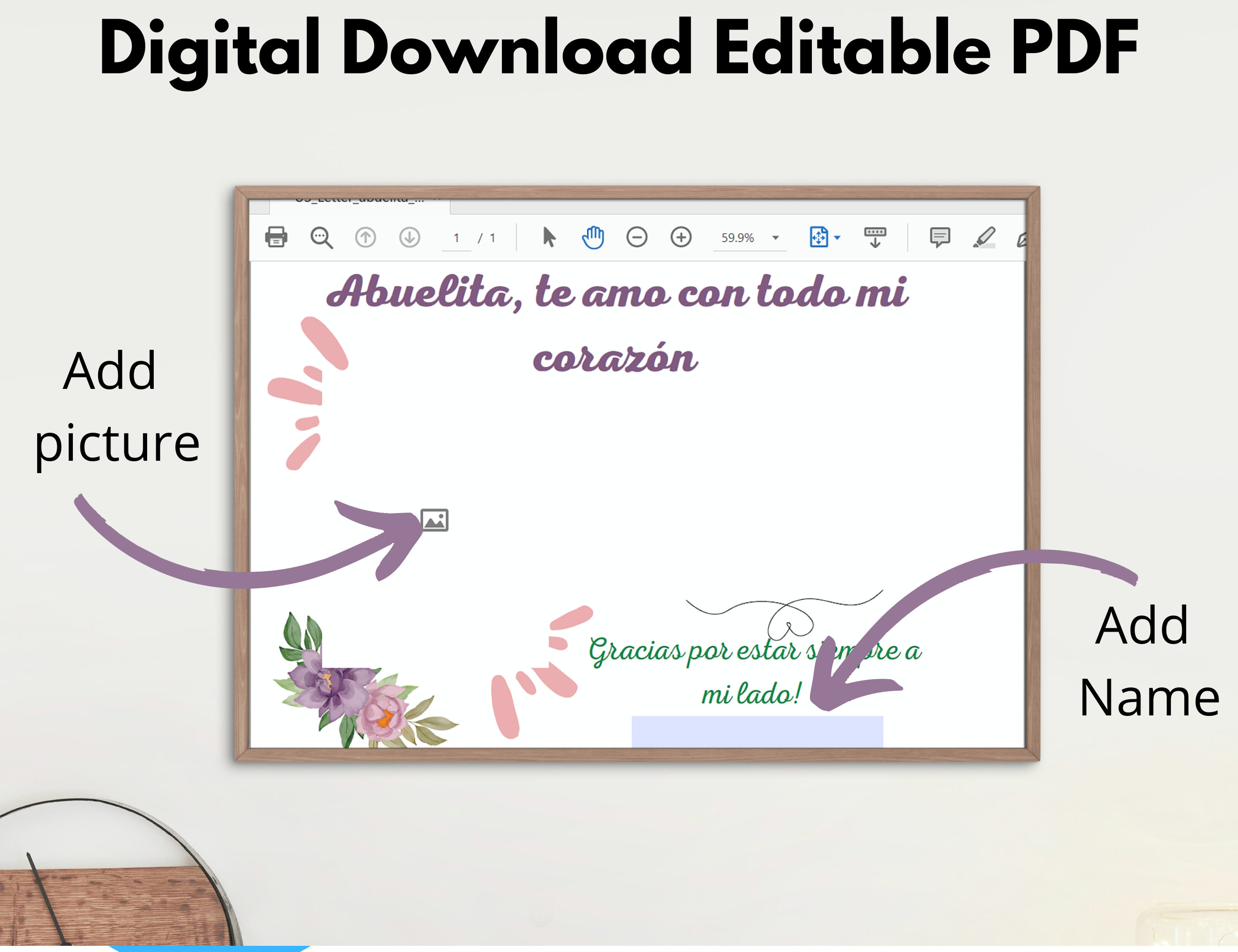 Grandparents Day Grandma Handprint Abuelita Photo Handprint Art in ...