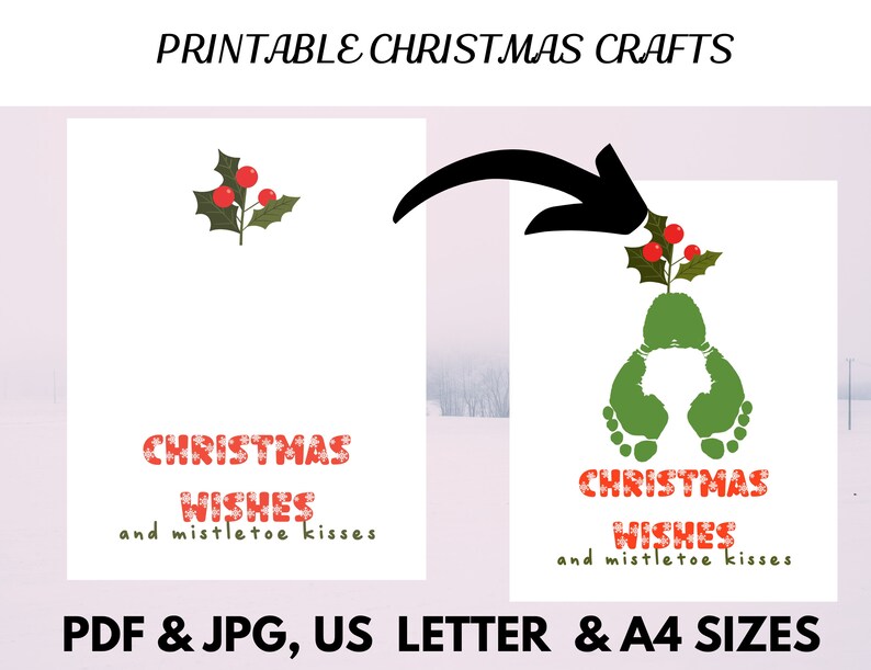Christmas Cute Handprint Craft Bundle, Printable Keepsake, Christmas ...