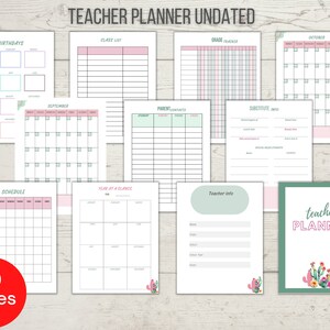 Pink Cactus Teacher Planner Printable, Academic Planner, Teacher Binder ...