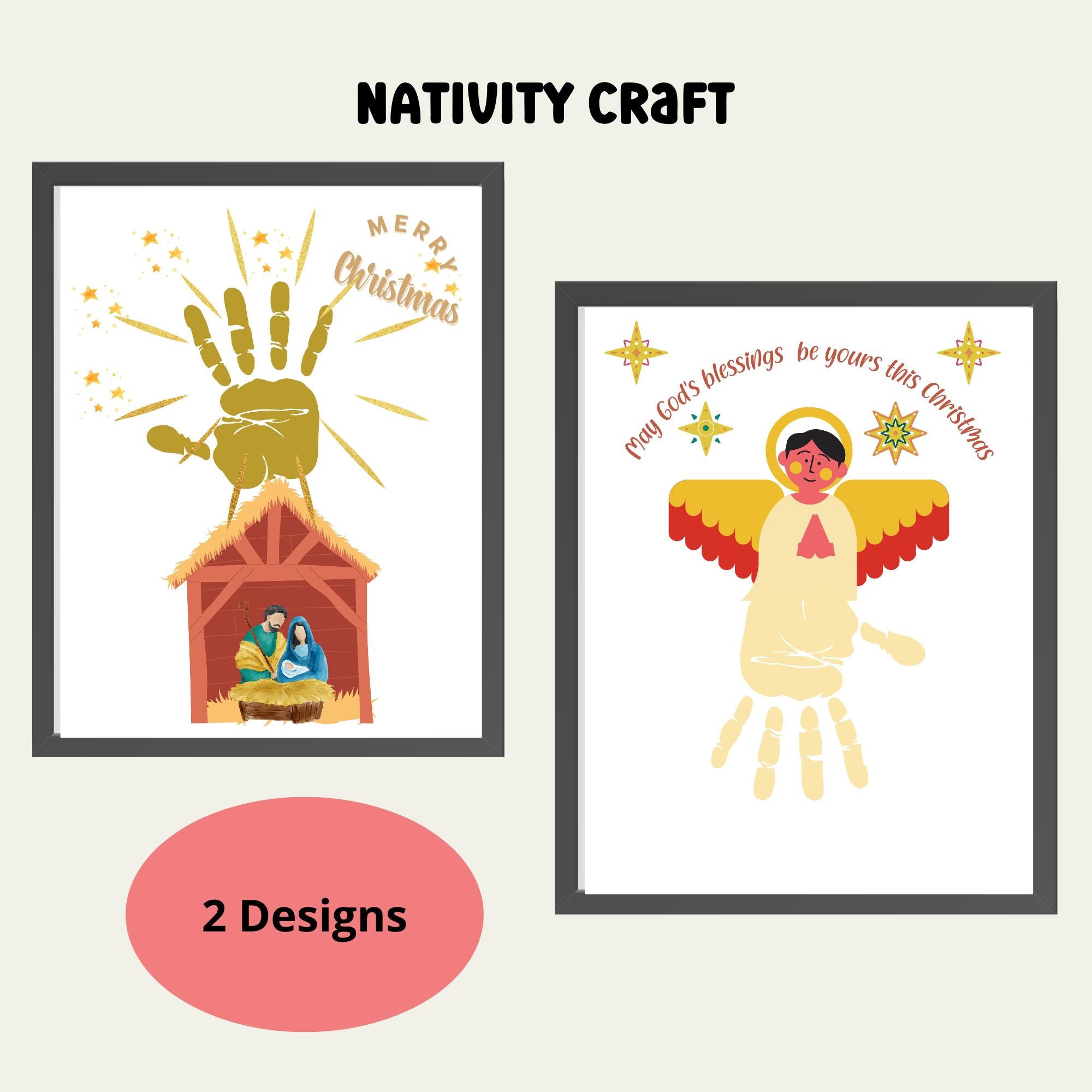 Nativity Craft for Kids Printable Keepsake, Nativity Handprint ...