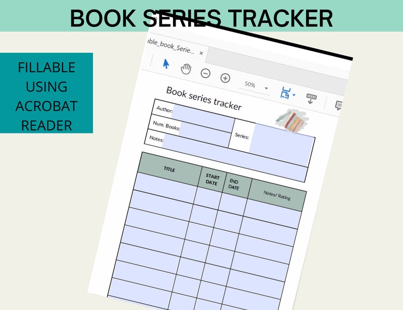 Book Series Tracker Printable and Fillable, Reading Series Tracker - Etsy