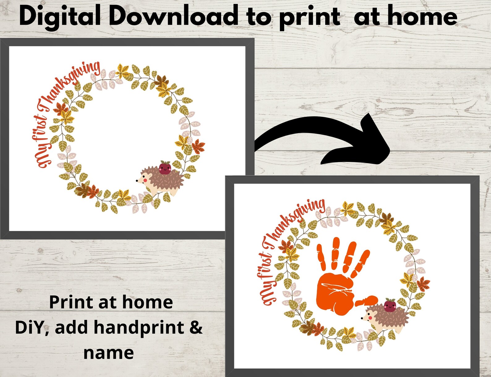 My First Thanksgiving Handprint Art Printable, Thanksgiving Activity ...