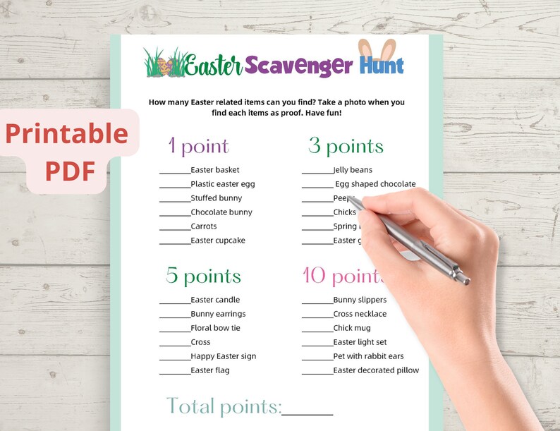 Easter Scavenger Hunt for Teens and Adults, Easter Family Game ...