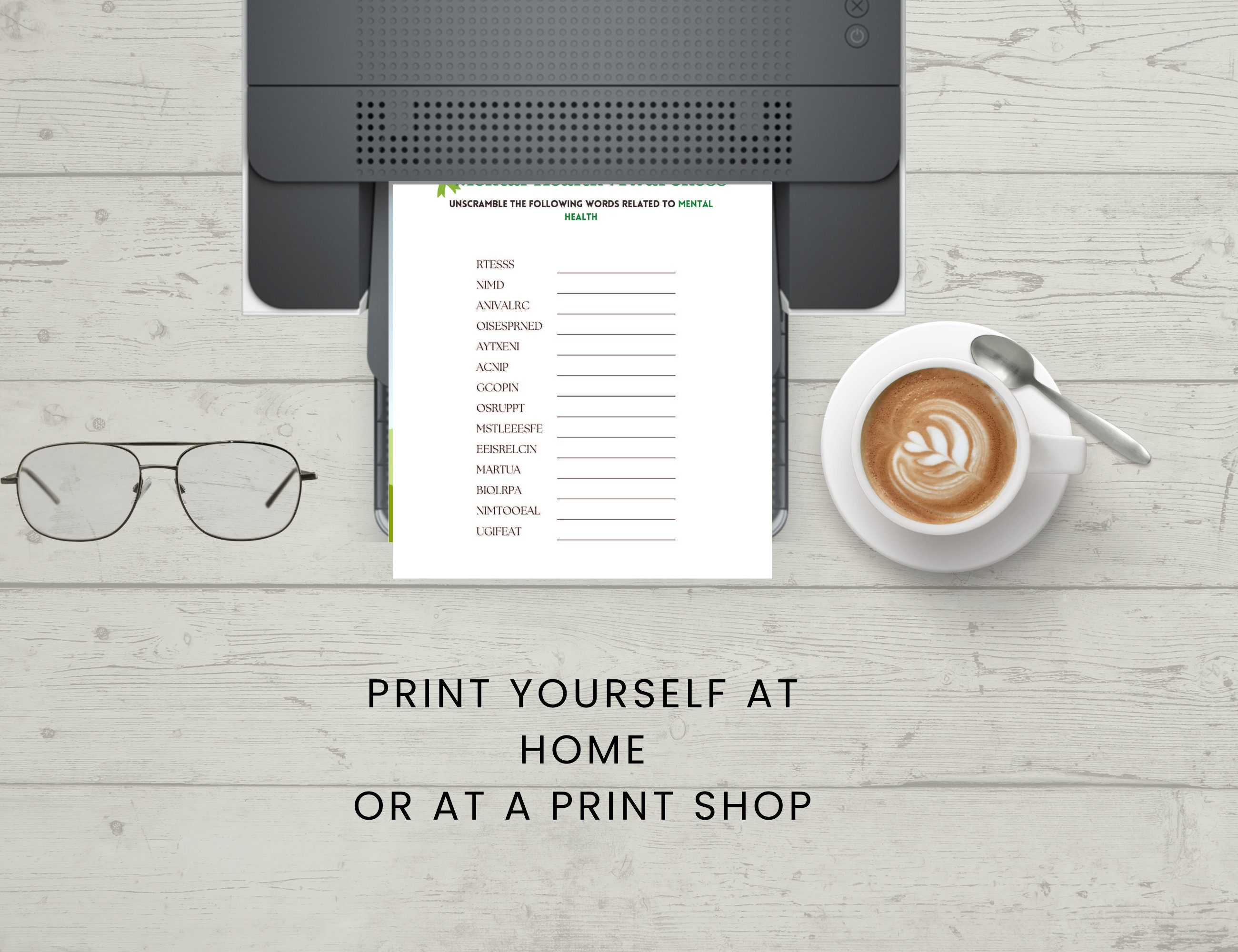 Mental Health Awareness, Mental Health Bundle Activity, Office Mental ...