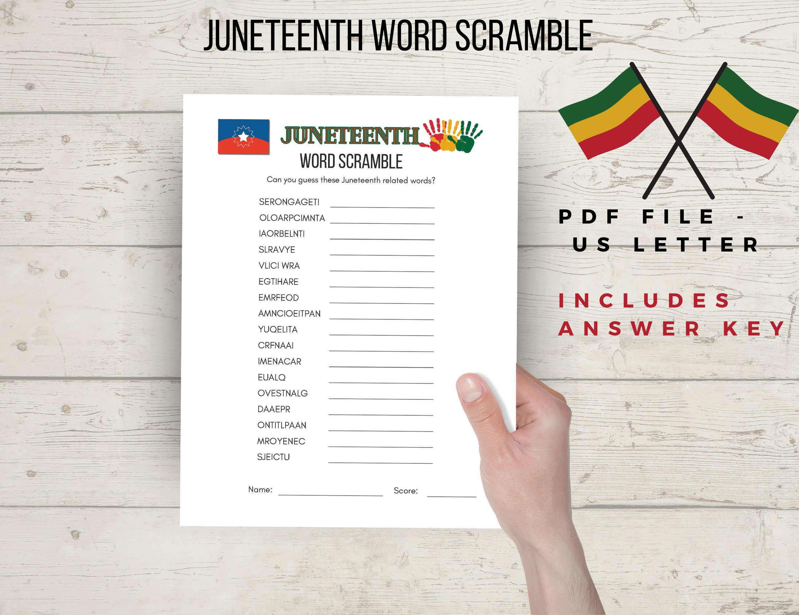 Juneteenth Word Scramble Game Printable, Party or School Emancipation ...