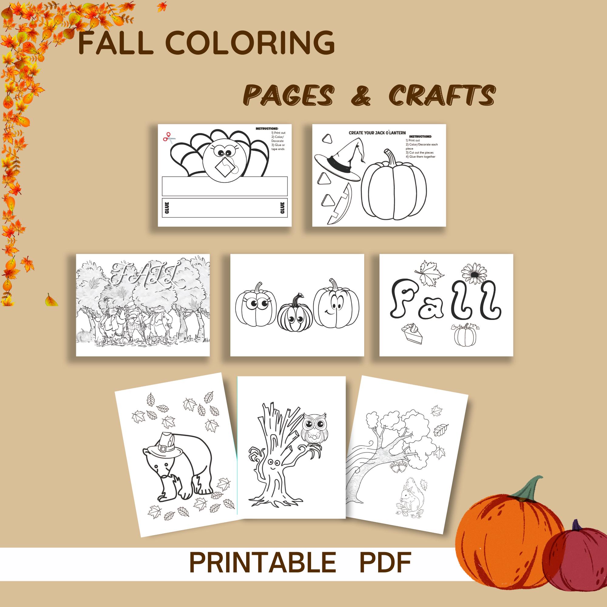 Fall Coloring Pages and Crafts for Kids, Autumn Coloring Pages ...