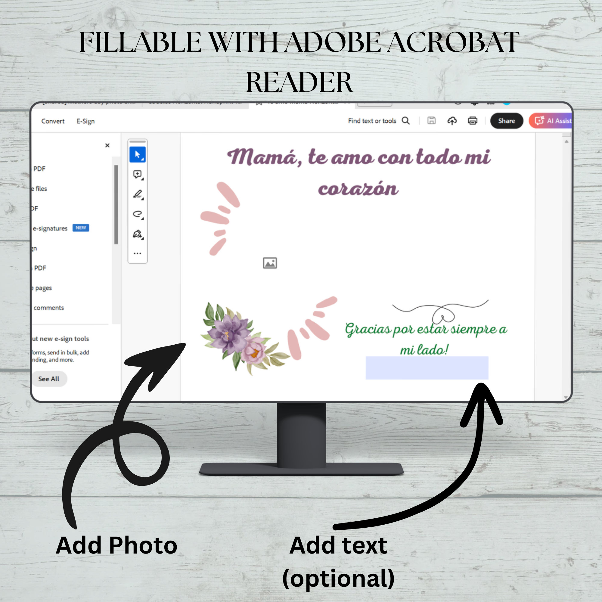 Mothers Day, Mom Handprint Mama Photo Handprint Art in Spanish Mothers ...