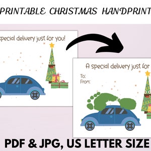Christmas Handprint Craft Printable Keepsake, Christmas Handprint Art ...