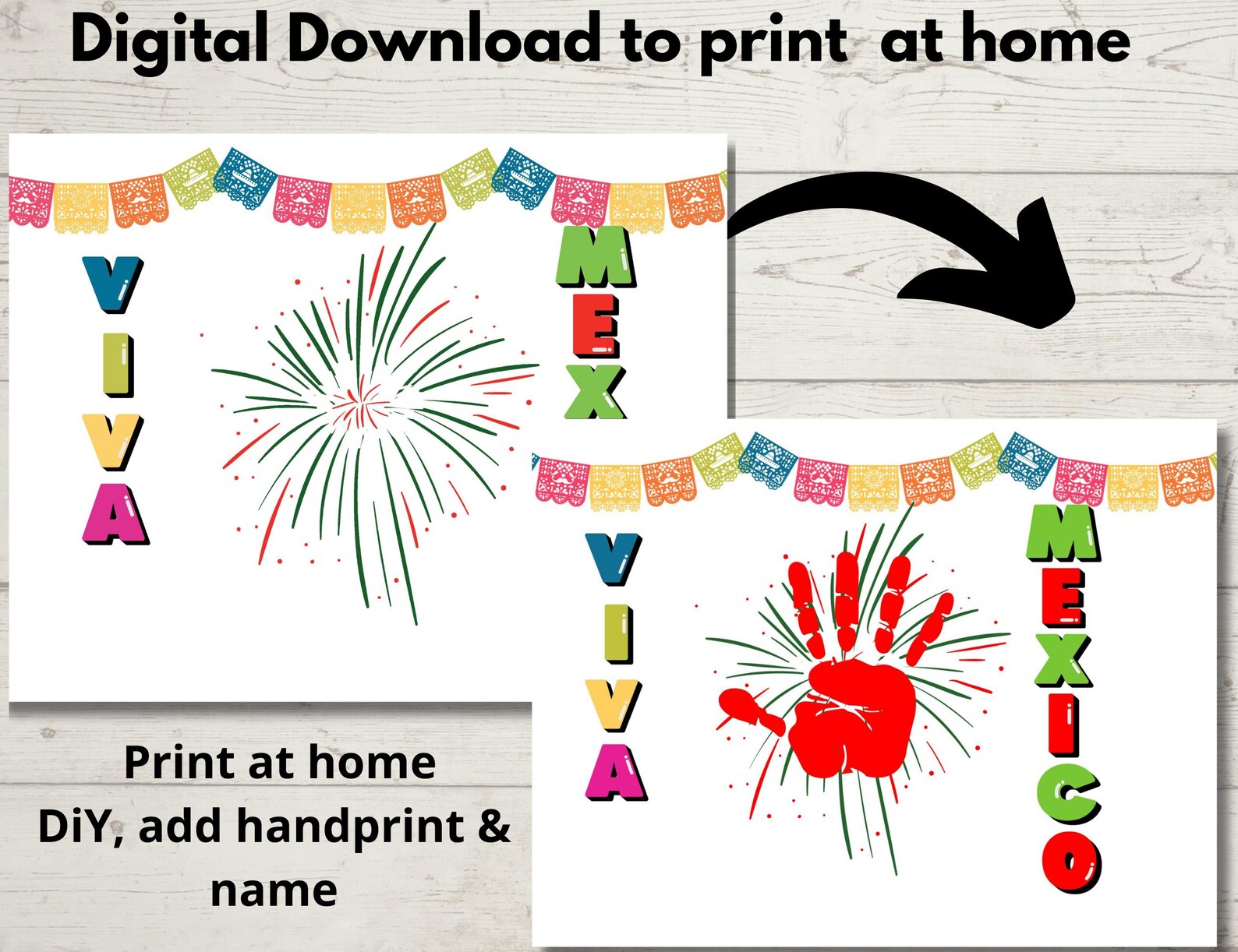 Viva Mexico Handprint or Footprint Craft, Hispanic Heritage Month Craft ...