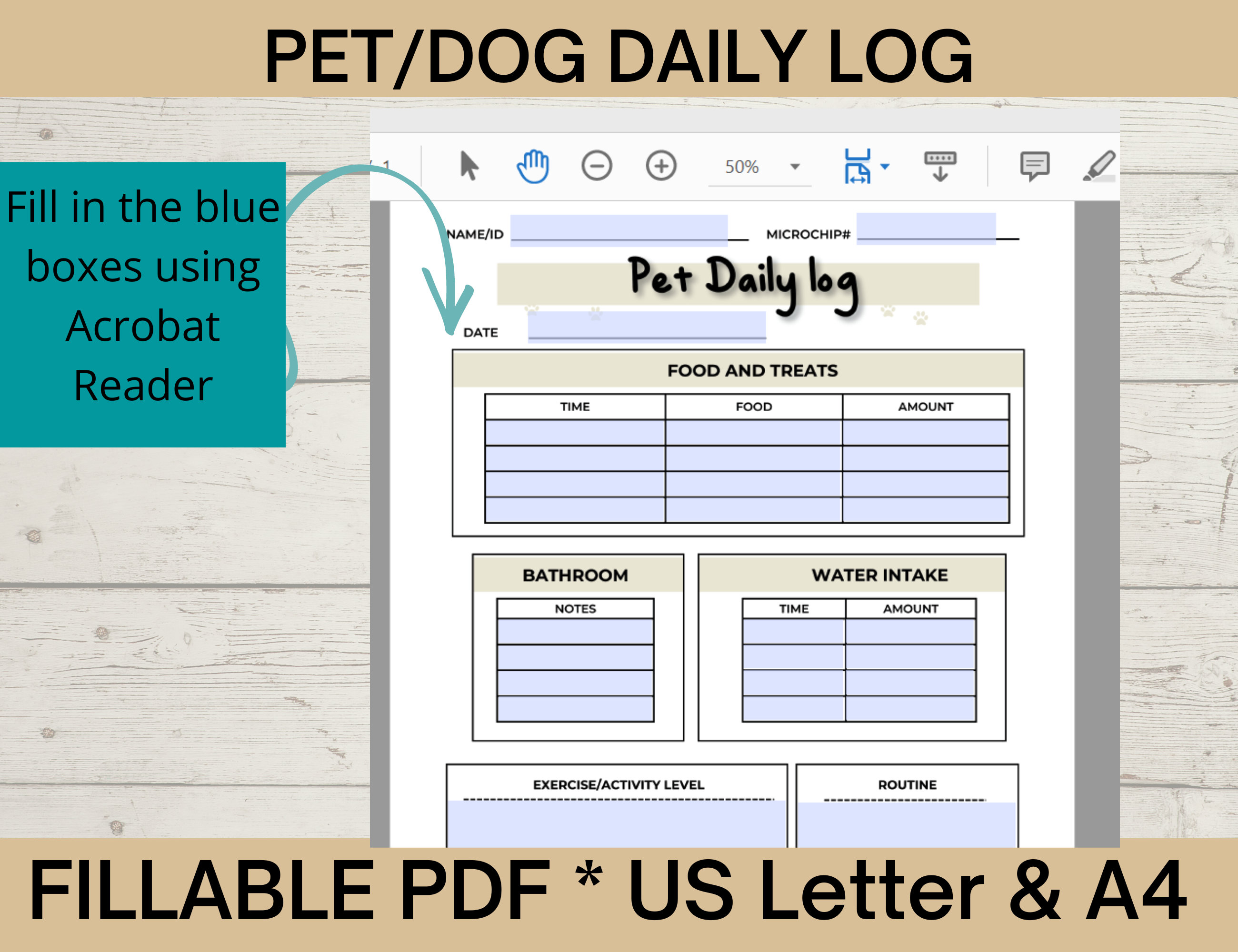 Pet Daily Log for New Puppy, Dog or Cat, Dog Daily Tracker Printable ...
