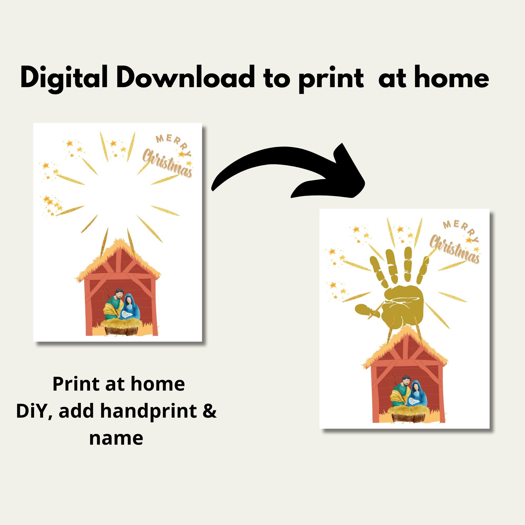 Nativity Craft for Kids Printable Keepsake, Nativity Handprint ...