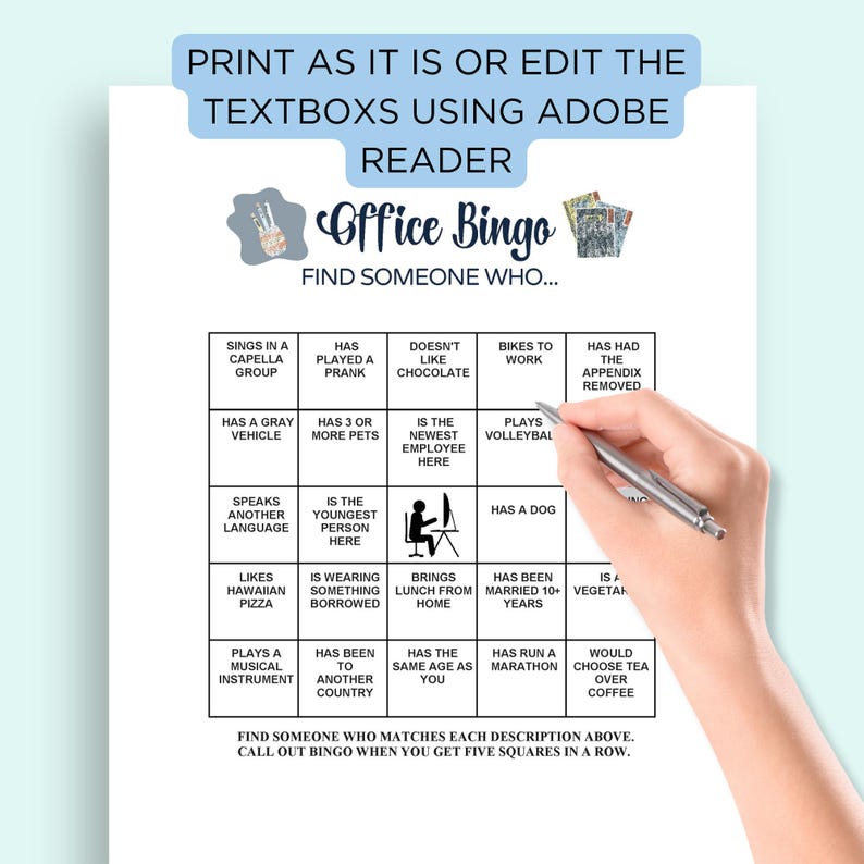 Coworker Bingo, Office Bingo Game, Fun Icebreaker for Teams Printable ...