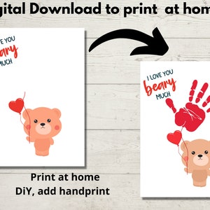 Cute Little Teddy Bear Handprint or Footprint Craft Printable ...