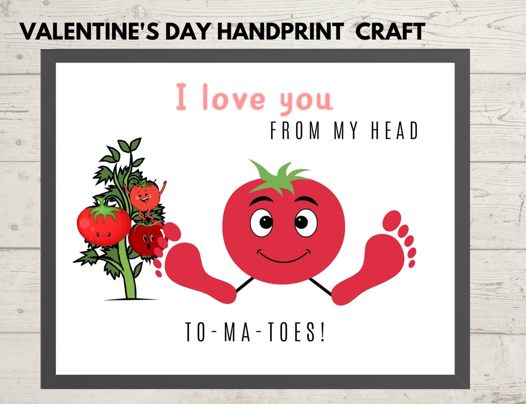 Cute Tomatoes Valentine's Day Handprint or Footprint Craft Printable ...