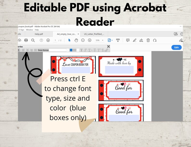 Love Coupon Book, Printable Coupons for Him or Her, Valentine's Day ...