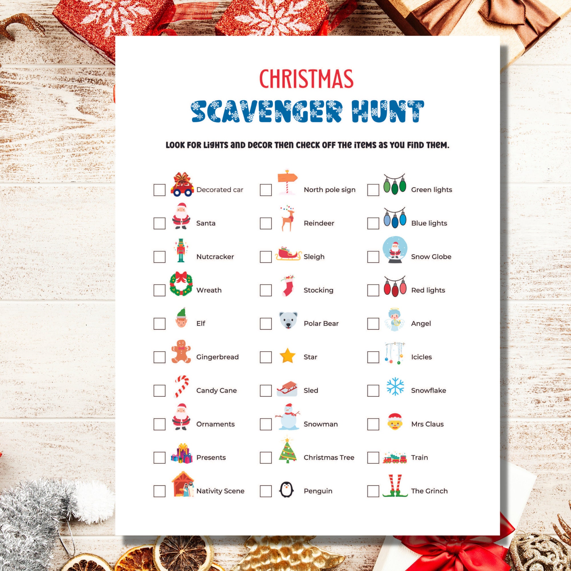 Christmas Lights Scavenger Hunt, Family Christmas Game for Kids, Teens ...