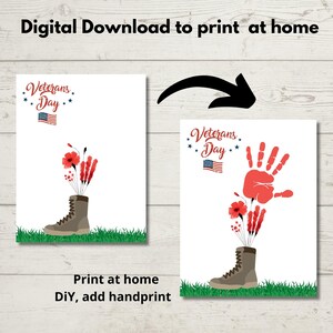 Veterans Day Handprint Art, Thank You Veterans Handprint Craft ...