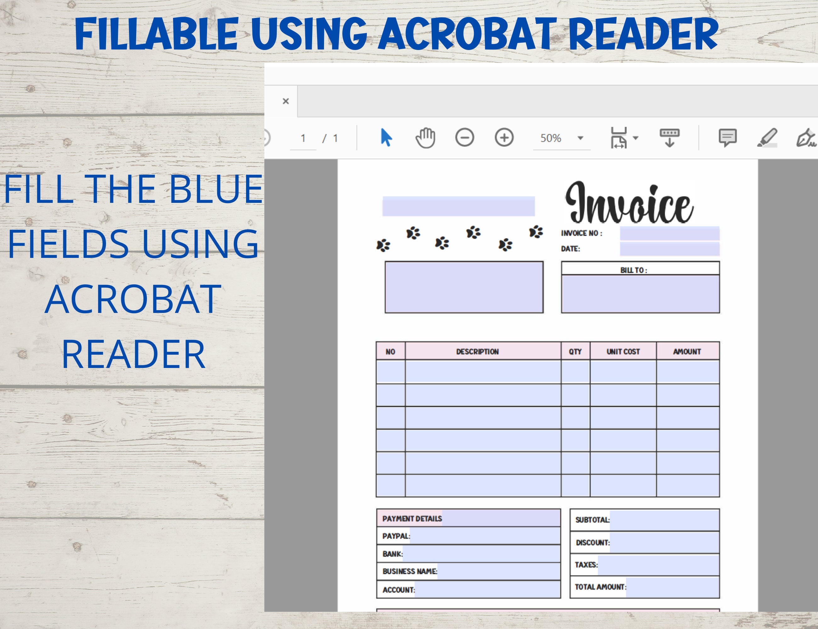 Invoice Template Editable, Small Business Invoice, Dog Breeder Invoice ...