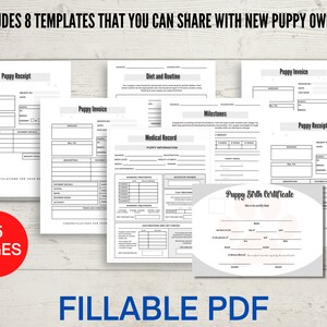 Breeder Forms Bundle, Whelping Records and Puppy Pack Included, Instant ...