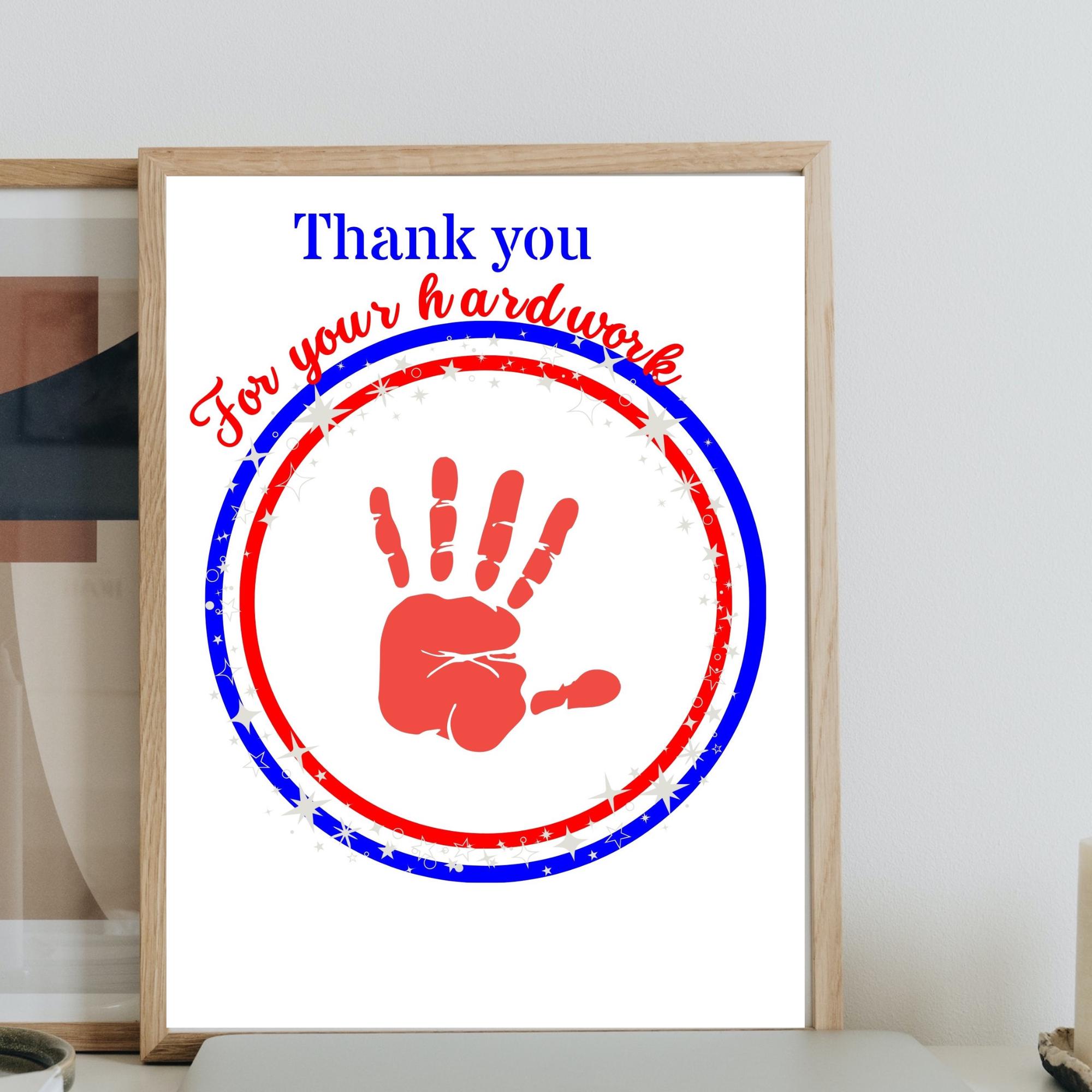 Labor Day Craft, Handprint Craft, Workers Day Thank You Printable ...