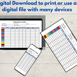 Whelping Chart Editable, Whelping Record, Puppy Whelping, Breeder Forms ...