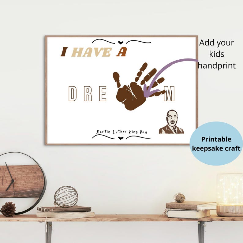 MLK Handprint, MLK Kids Craft, Martin Luther King Day Printable ...