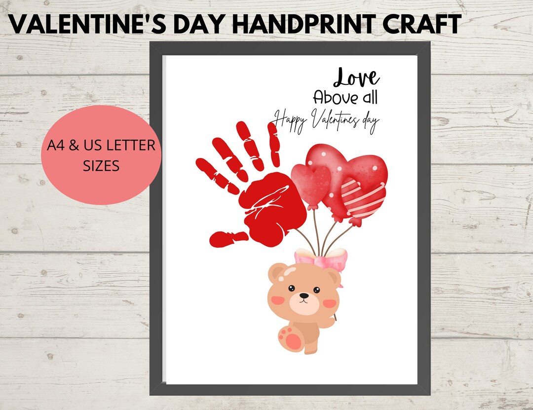 Cute Little Bear, Love Above All, Valentine's Day Handprint or ...