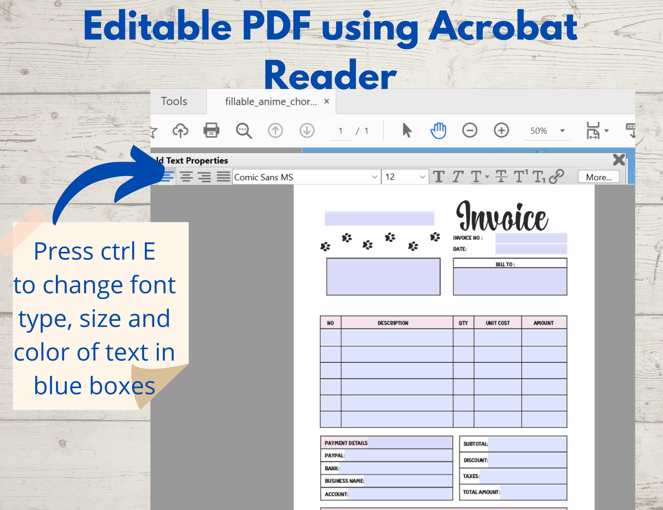 Invoice Template Editable, Small Business Invoice, Dog Breeder Invoice ...