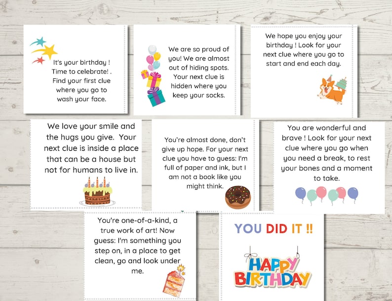 Birthday Scavenger Hunt, Scavenger Hunt for Preteens, Tweens Birthday ...