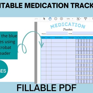 Medication Tracker Fillable, Editable Medication Log, Medicine Tracker ...