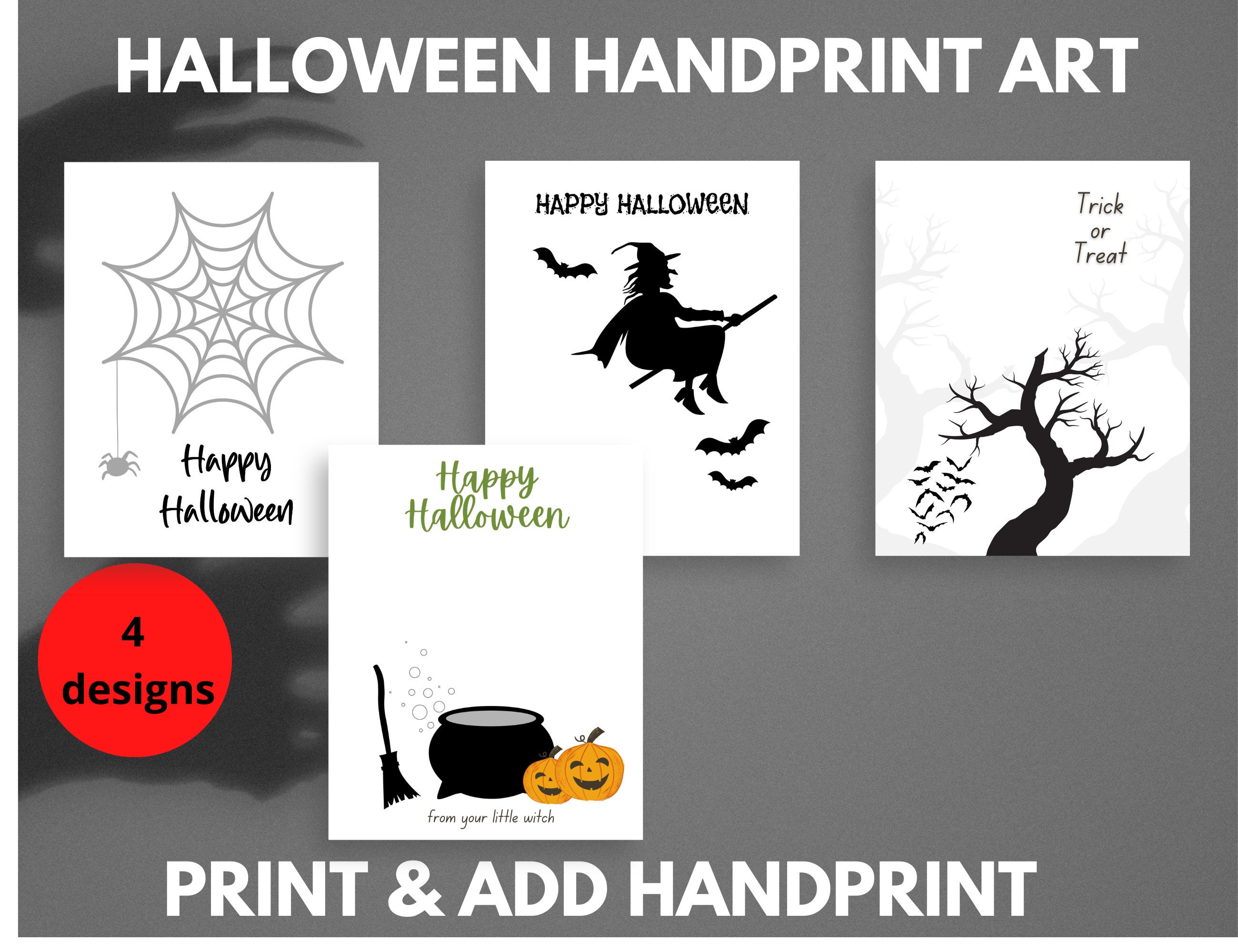 Halloween Handprint Art Printable, Halloween Activity, Halloween Craft ...