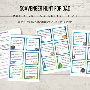 Father's Day Scavenger Hunt, Adult Scavenger Hunt, Treasure Hunt Game ...