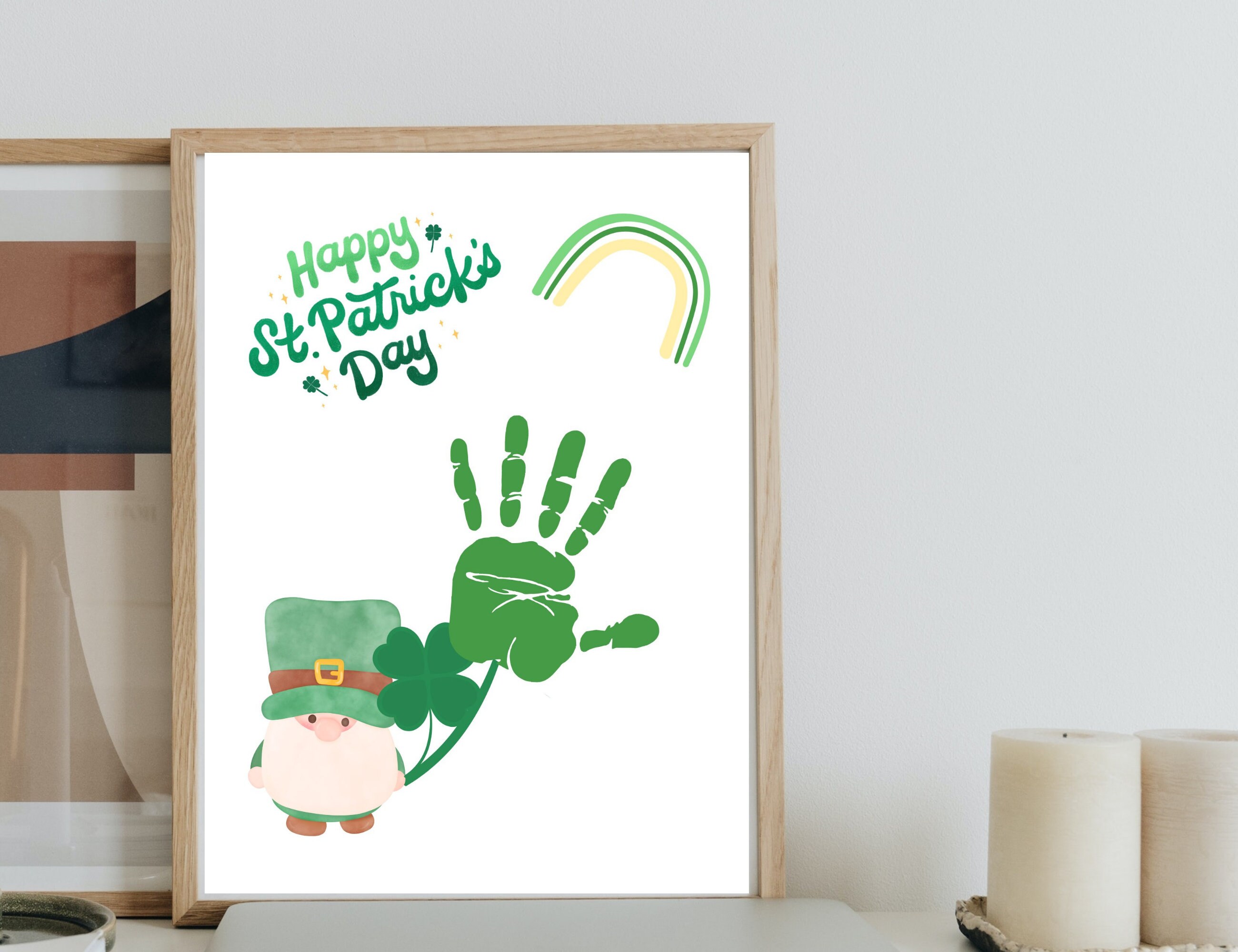 Cute Leprechaun Happy St Patrick's Day Handprint Craft Art Printable ...