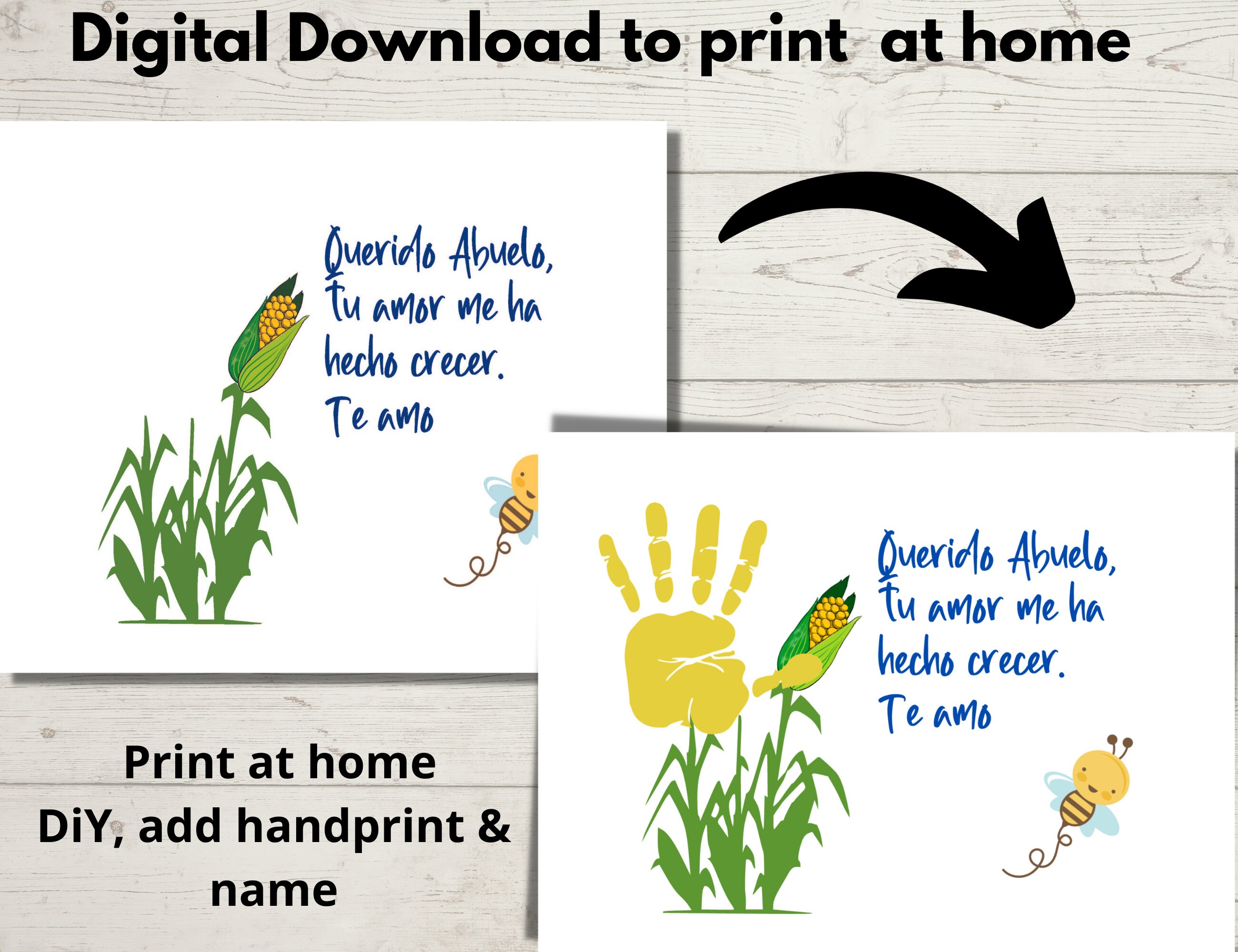 Grandparents Day Handprint Grandpa Handprint Craft Gift, Grandfather ...