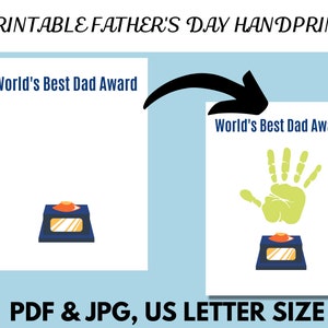 Father's Day Handprint Keepsake, Father's Day Handprint Art, Keepsake ...