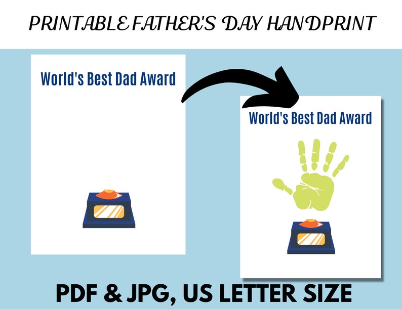 Father's Day Handprint Keepsake, Father's Day Handprint Art, Keepsake ...