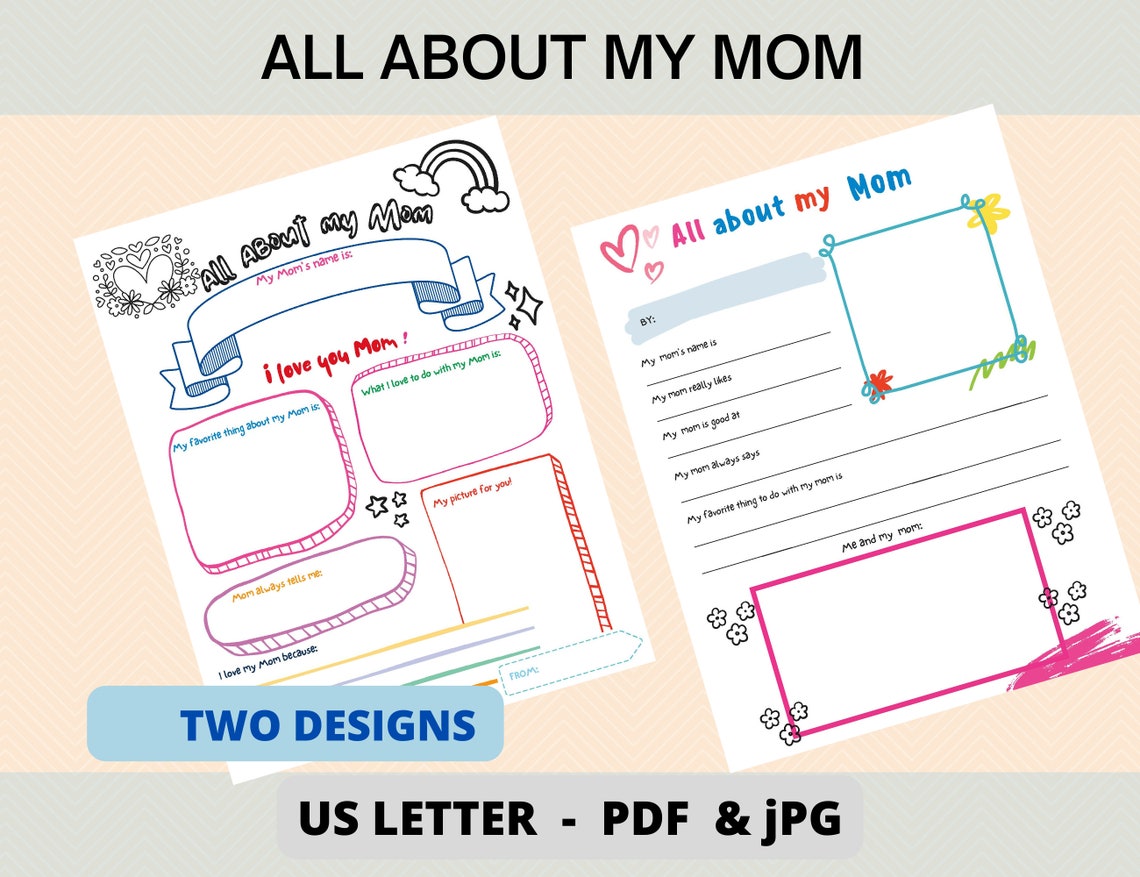 All About My Mom Questionnaire, Mothers Day Gift Questionnaire ...
