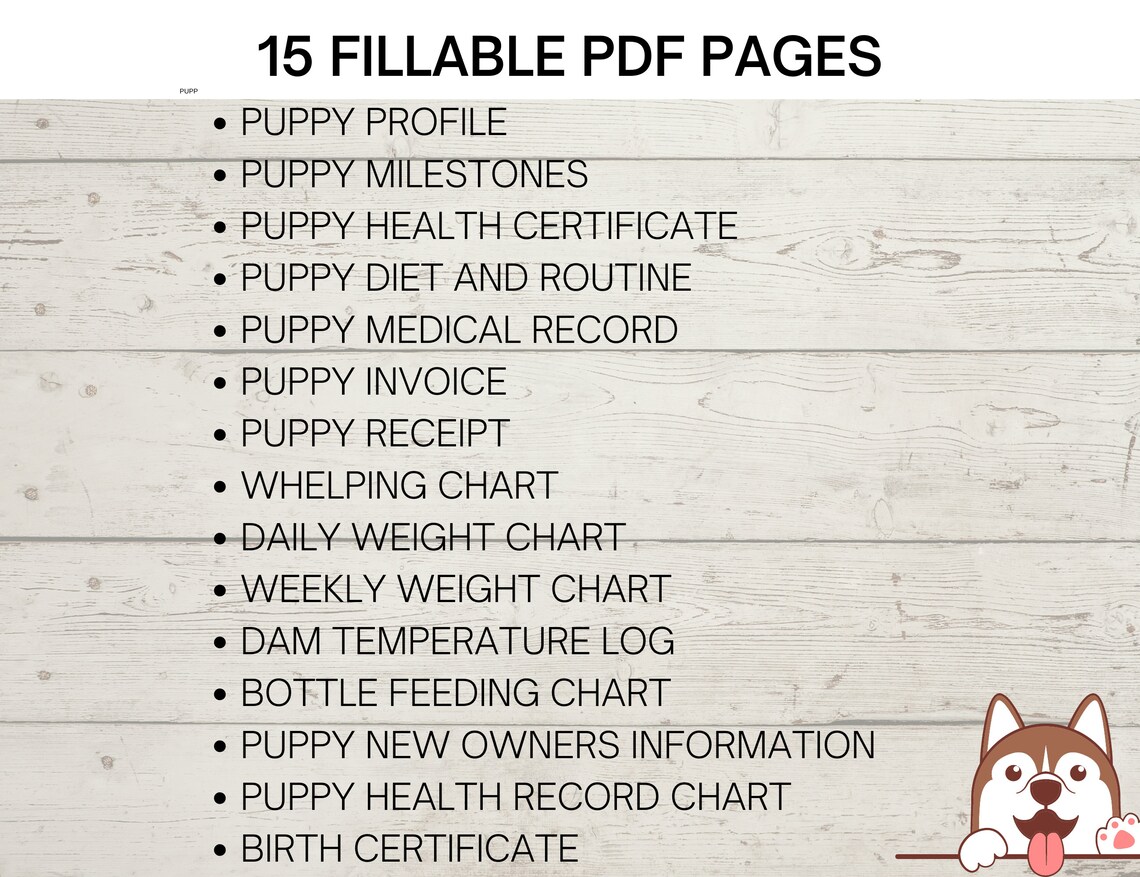 Breeder Forms Bundle, Whelping Records and Puppy Pack Included, Instant ...