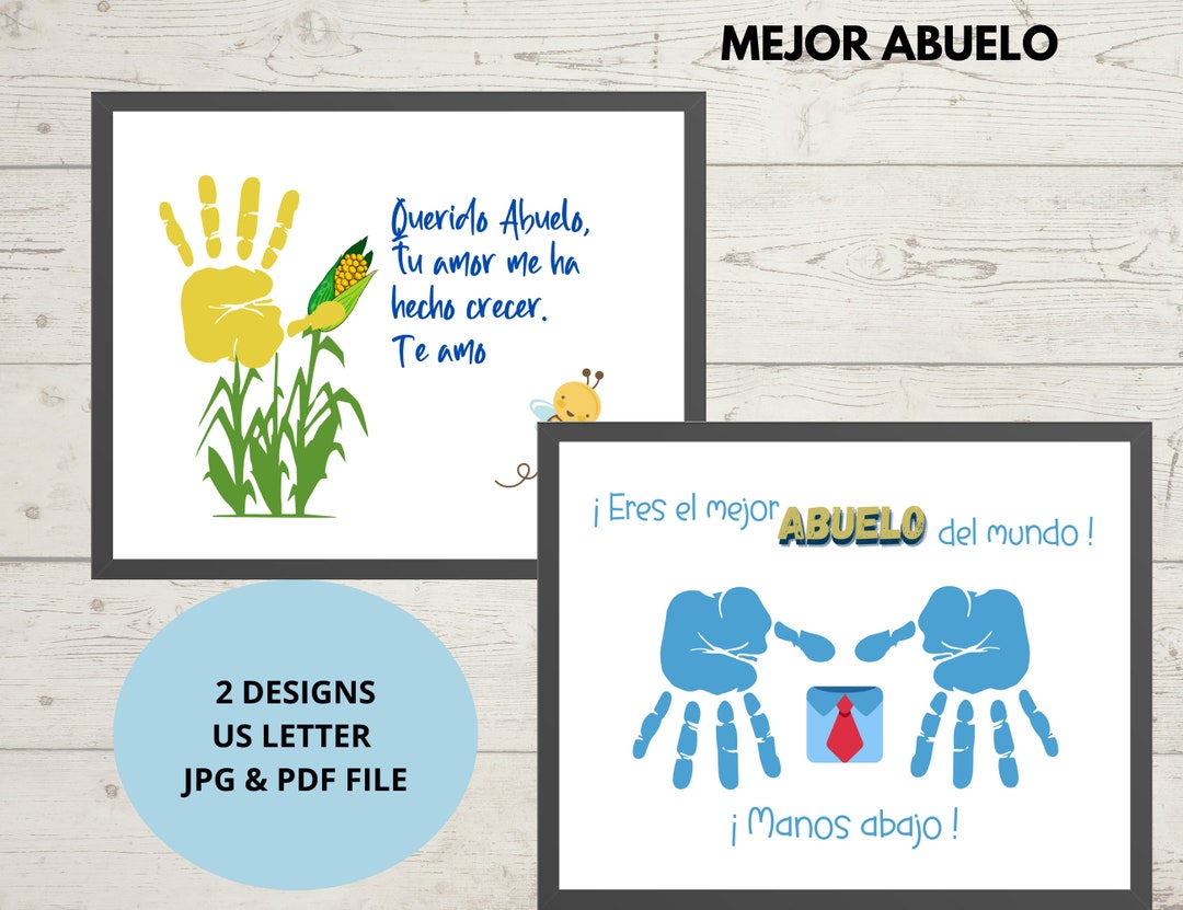 Grandparents Day Handprint Grandpa Handprint Craft Gift, Grandfather ...