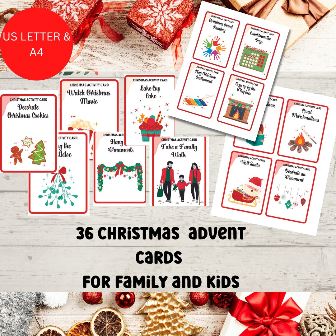 Advent Activity, Advent Cards for Kids, Christmas Advent Cards for Kids ...