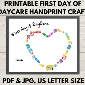 My First Day of Daycare Handprint Art Printable, Back to School ...