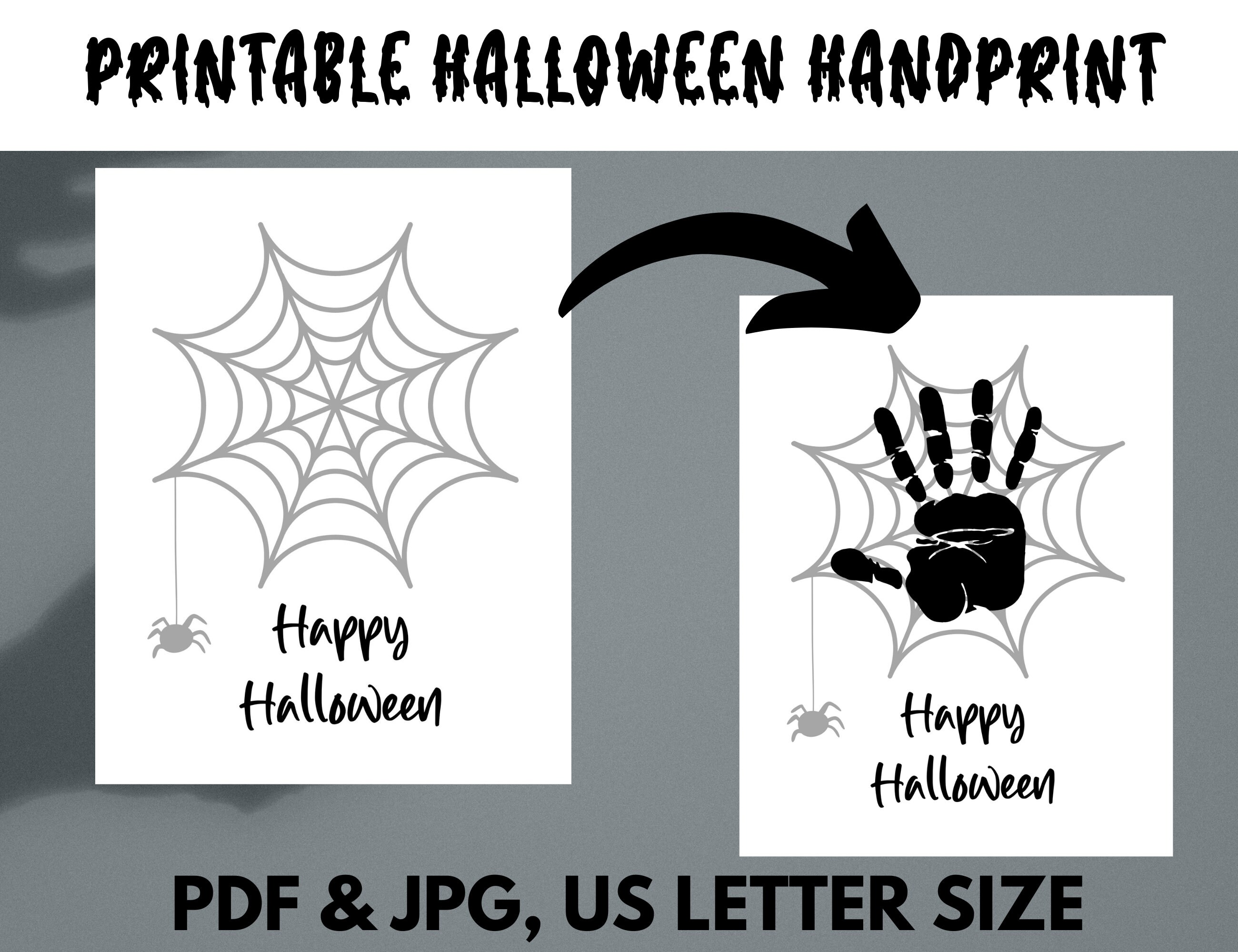 Halloween Handprint Art Printable, Halloween Activity, Halloween Craft ...