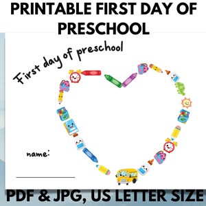 My First Day of Preschool Handprint Art Printable, Back to School ...