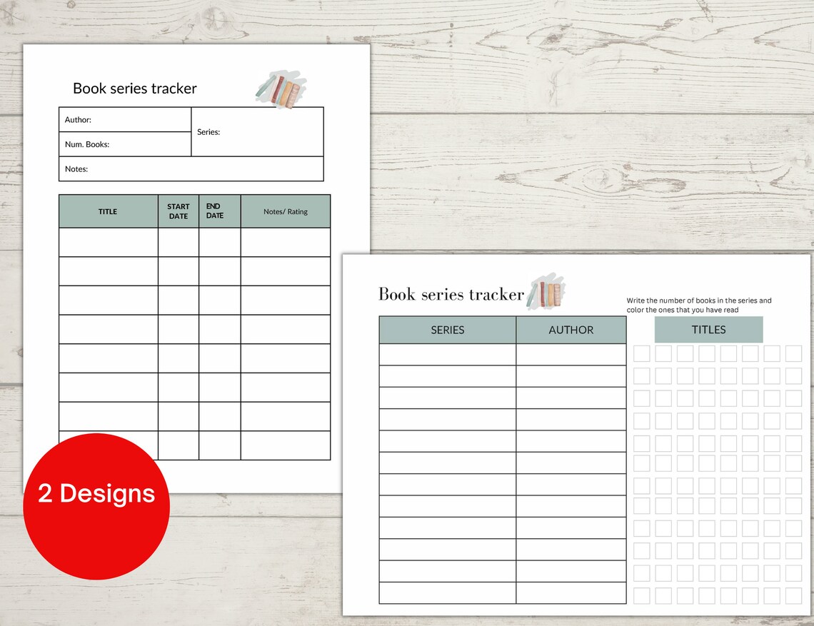 Book Series Tracker Printable and Fillable, Reading Series Tracker - Etsy