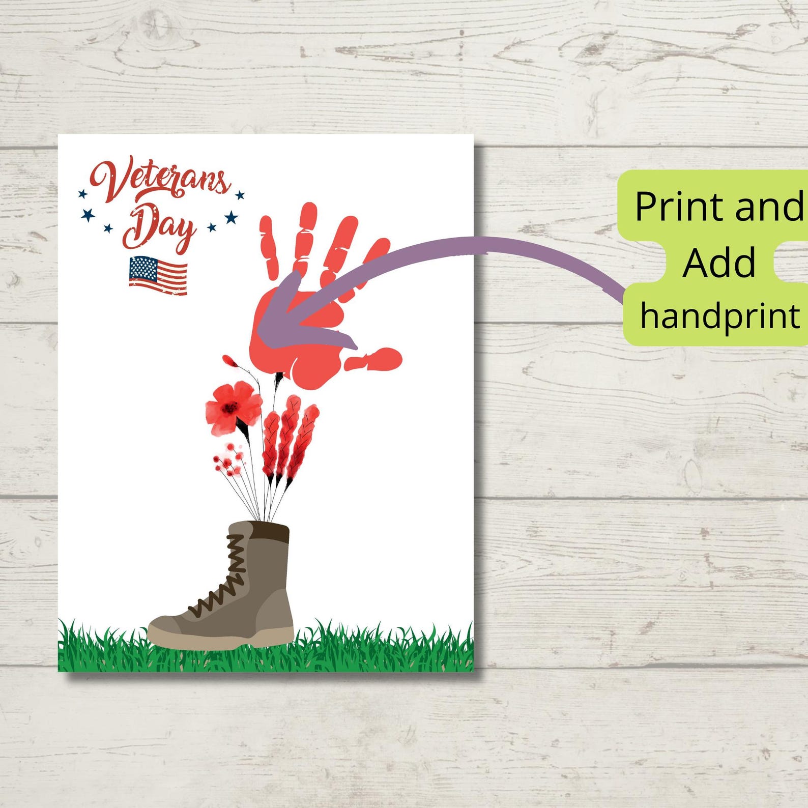 Veterans Day Handprint Art, Thank You Veterans Handprint Craft ...