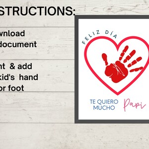 Fathers Day Handprint Art, Gift for Dad in Spanish, Super Hero ...