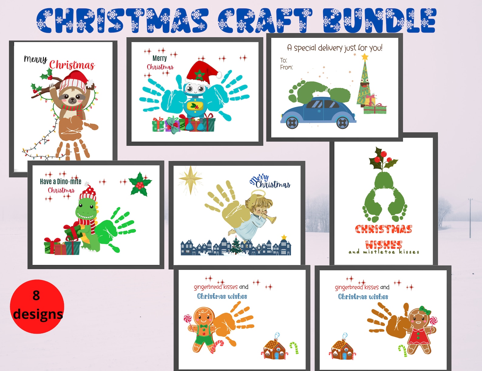 Christmas Cute Handprint Craft Bundle, Printable Keepsake, Christmas ...