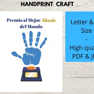 Mejor Abuelo Handprint Art, Gift for Abuelo in Spanish, Thank You ...