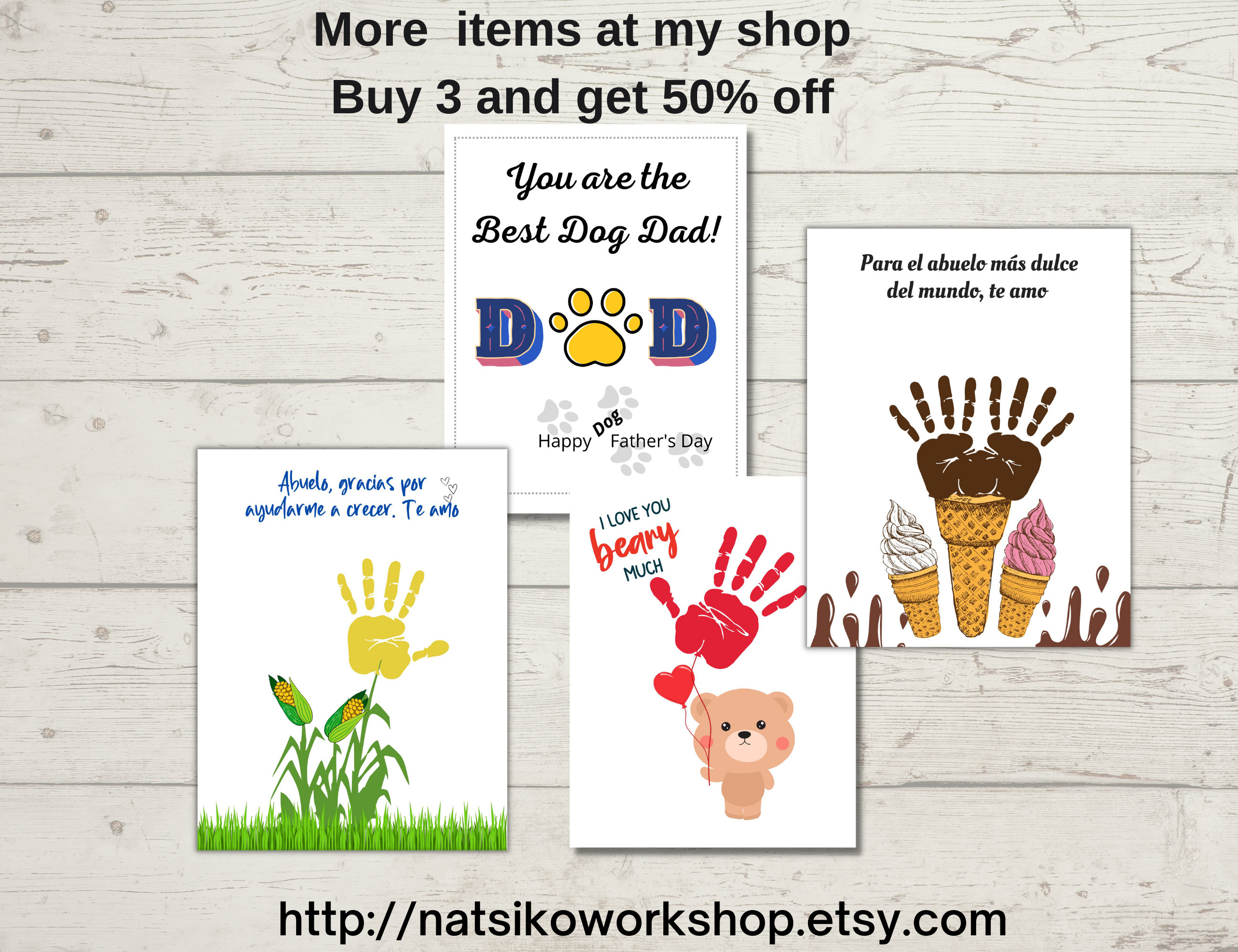 Fathers Day Handprint Art, Gift for Dad in Spanish, You Are My World ...